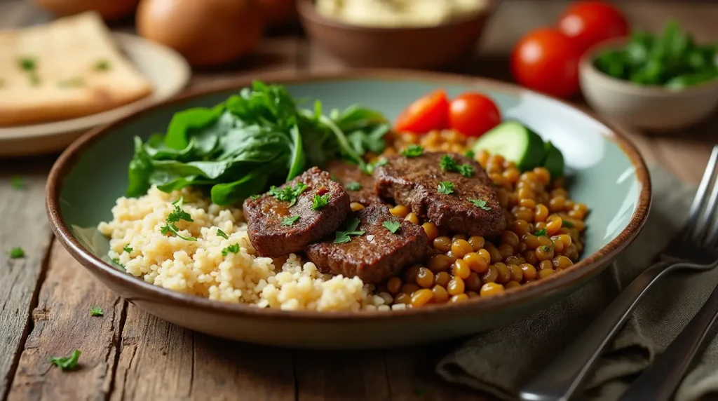 Lamb Lentils Rice Spinach Recipe - Easy Mediterranean Meal Lamb Lentils Rice Spinach Recipe - Easy Mediterranean Meal
